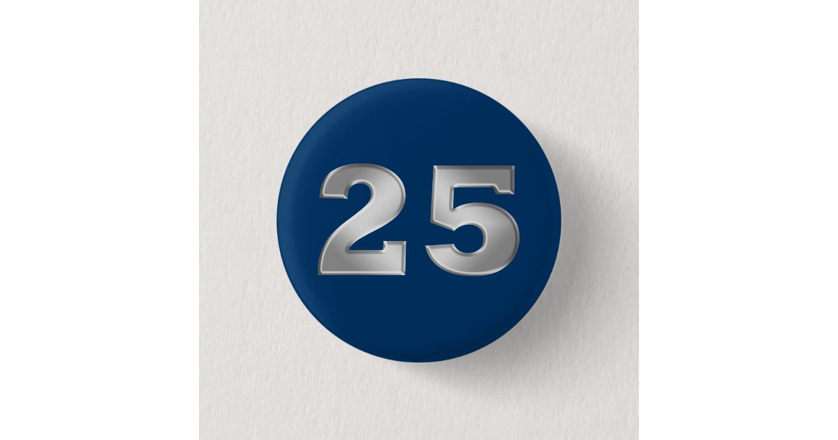 25th Silver Anniversary Buttons | Zazzle