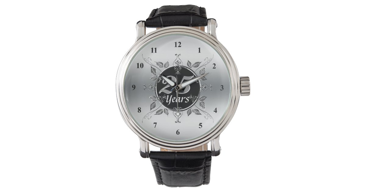 25th Silver Wedding Anniversary | 25 Years Elegant Watch | Zazzle
