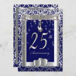 25th Silver Wedding Anniversary | DIY Text Invitation | Zazzle