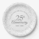 25th Silver Wedding Anniversary Elegant Script Paper Plates | Zazzle