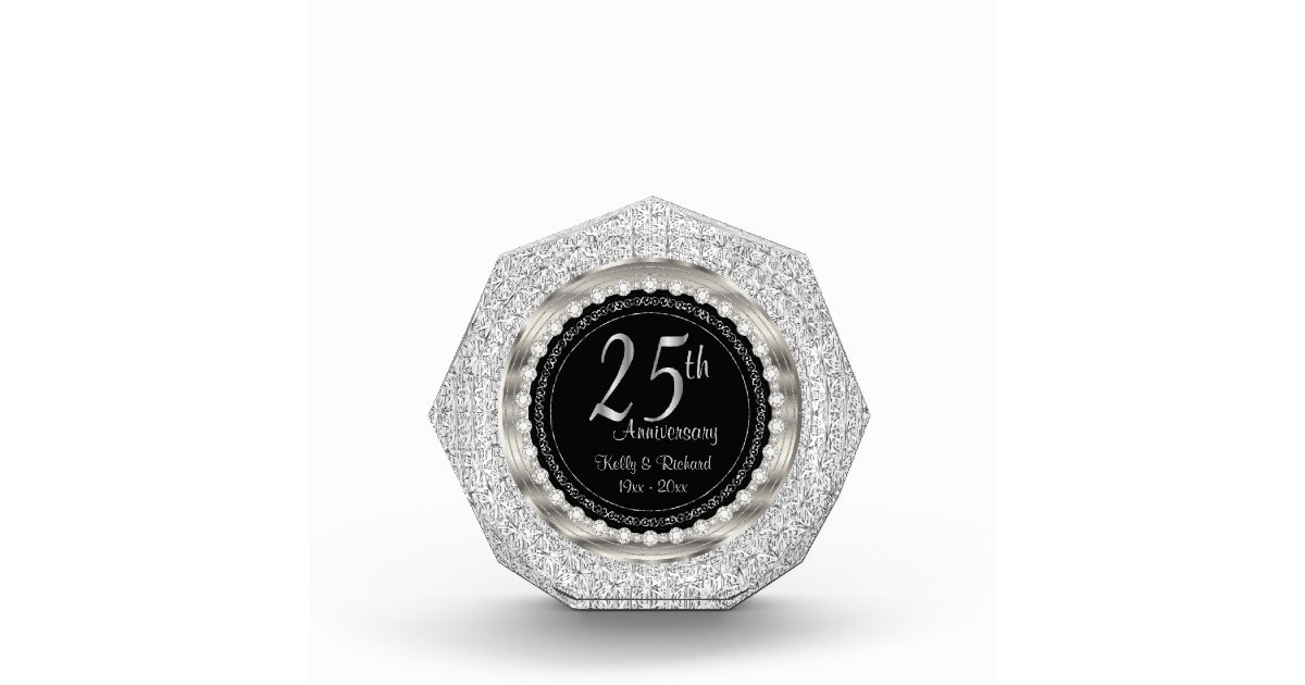 25th Silver Wedding Anniversary Photo Block | Zazzle