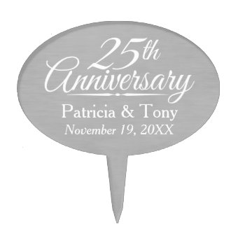 25th Wedding Anniversary Personalized Cake Topper | Zazzle