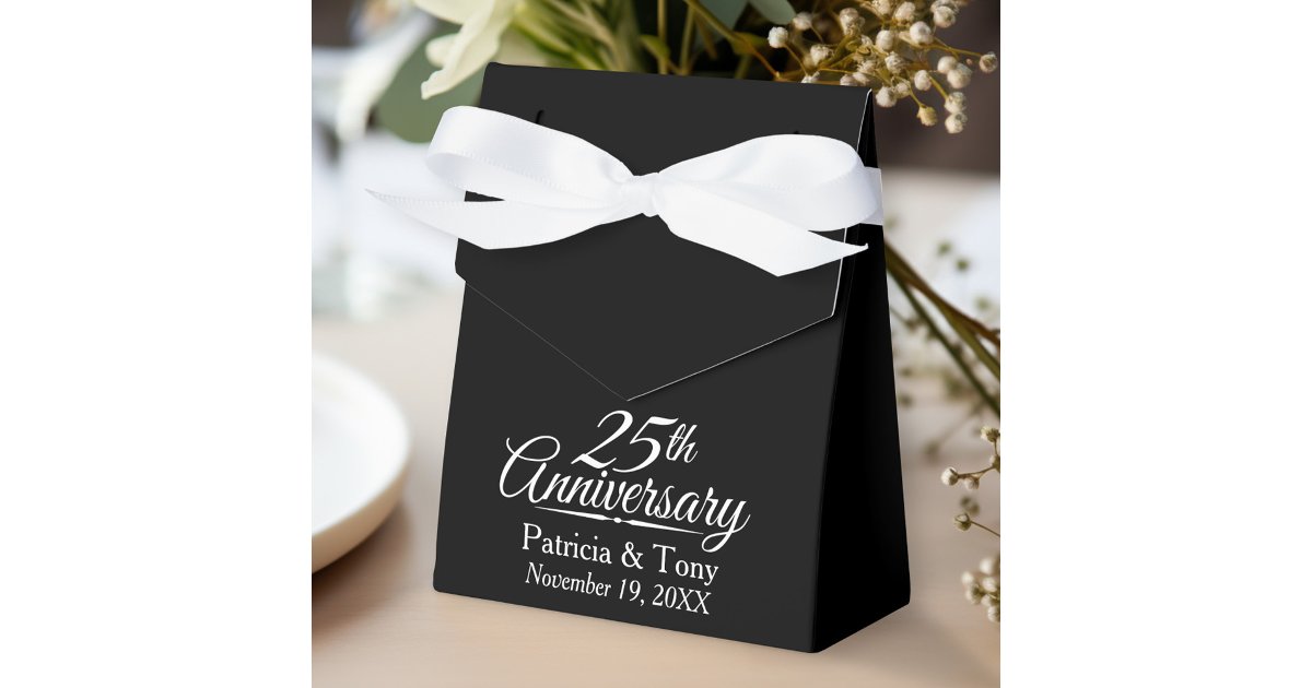 25th Wedding Anniversary Personalized Favor Boxes | Zazzle