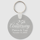 25th Wedding Anniversary Personalized Keychain | Zazzle