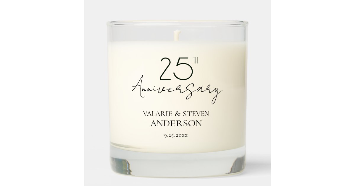 25th Wedding Anniversary Scented Jar Candle | Zazzle
