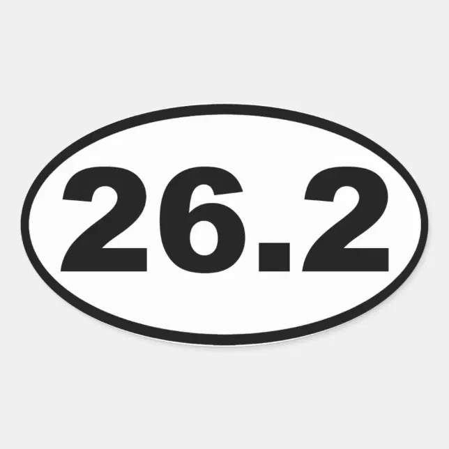 26.2 Marathon Oval Sticker | Zazzle