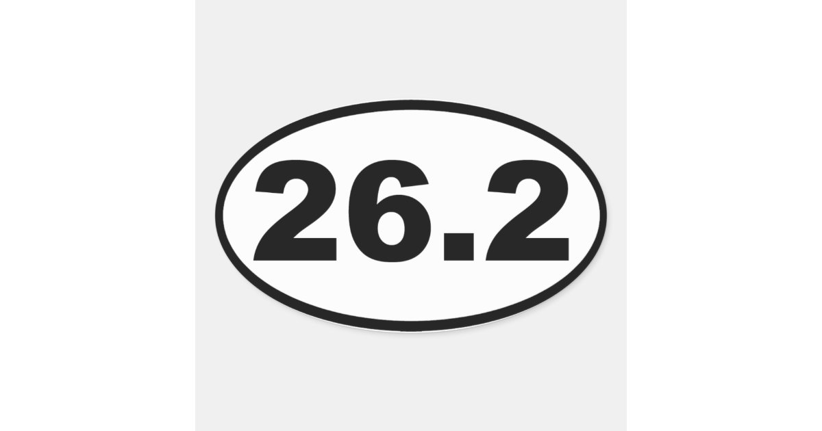 26.2 Marathon Oval Sticker | Zazzle