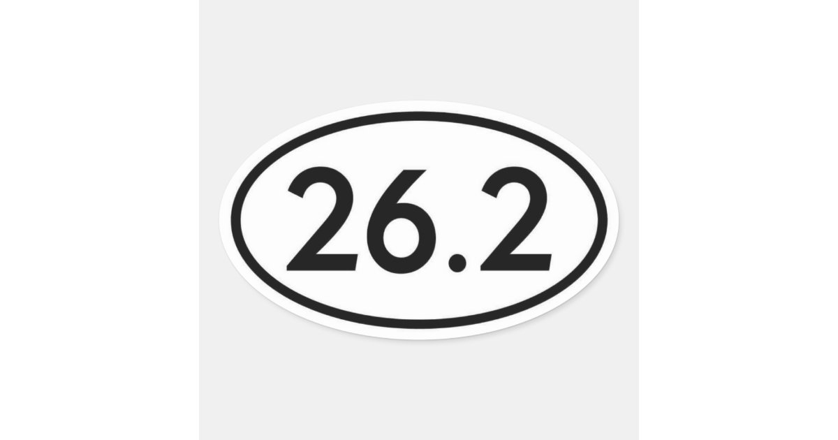26.2 Oval Sticker | Zazzle