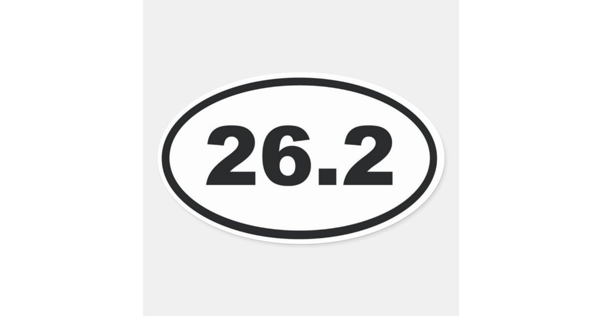 26.2 OVAL STICKER | Zazzle