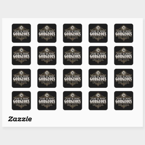 26th Birthday (26 Years Of Being Gorgeous) Square Sticker | Zazzle
