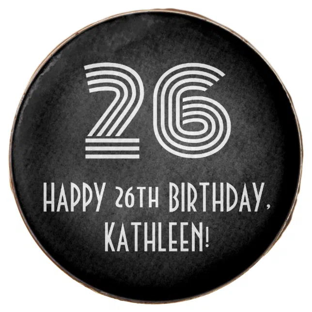 26th Birthday - Art Deco Inspired Look "26", Name Chocolate Covered ...