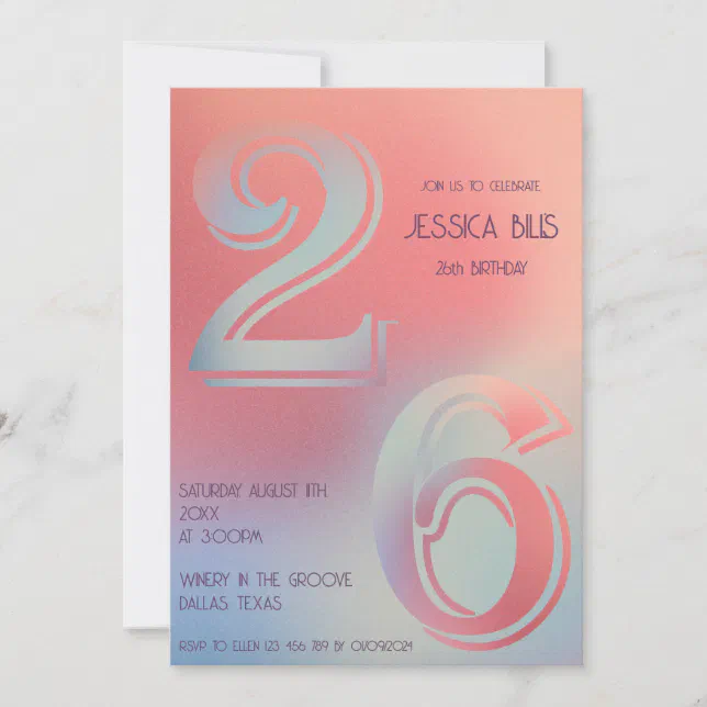 26th birthday invitation | Zazzle