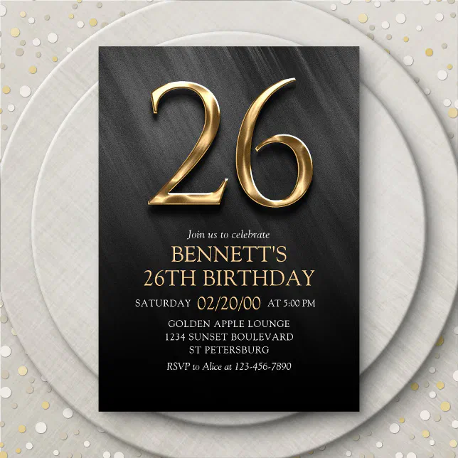 26th Birthday Invitation | Zazzle