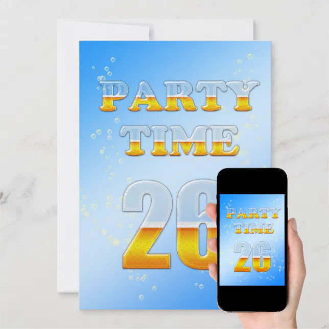 26th birthday party invitation with beer | Zazzle