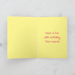 26th Birthday: Pink Stripes & Hearts, Rainbow # 26 Card | Zazzle