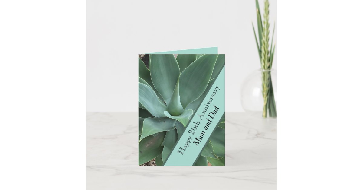 26th Wedding Anniversary Jade Card | Zazzle