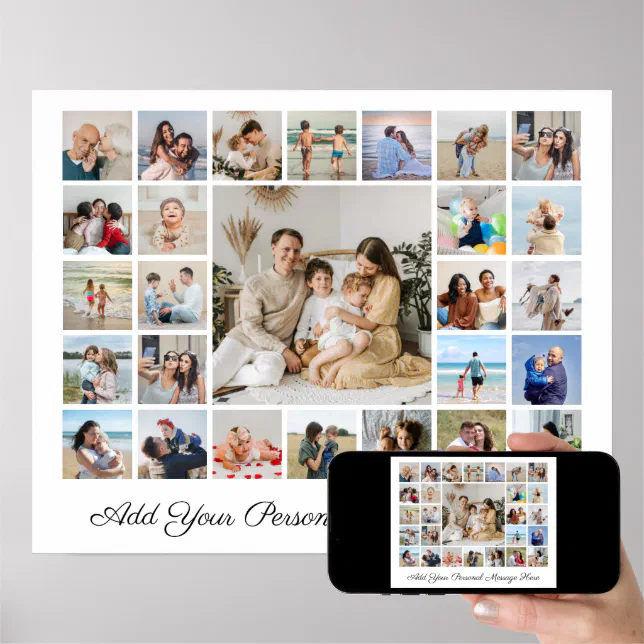 27 Photo Collage Add Your Own Text Poster | Zazzle