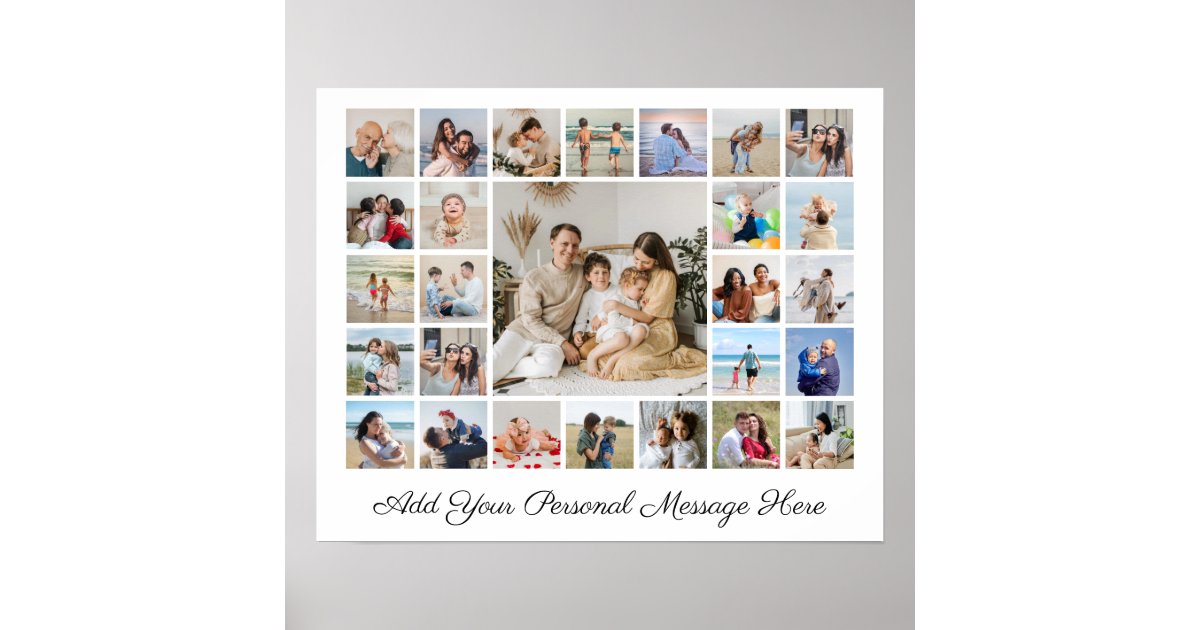 27 Photo Collage Add Your Own Text Poster | Zazzle