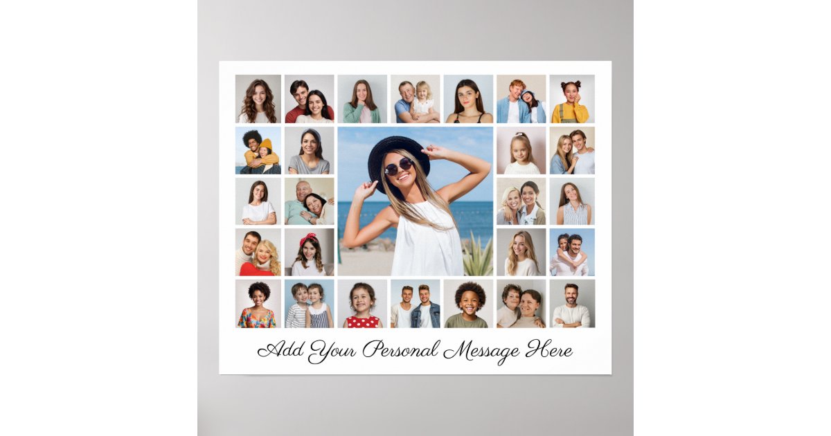 27 Photo Collage Add Your Own Text Poster | Zazzle