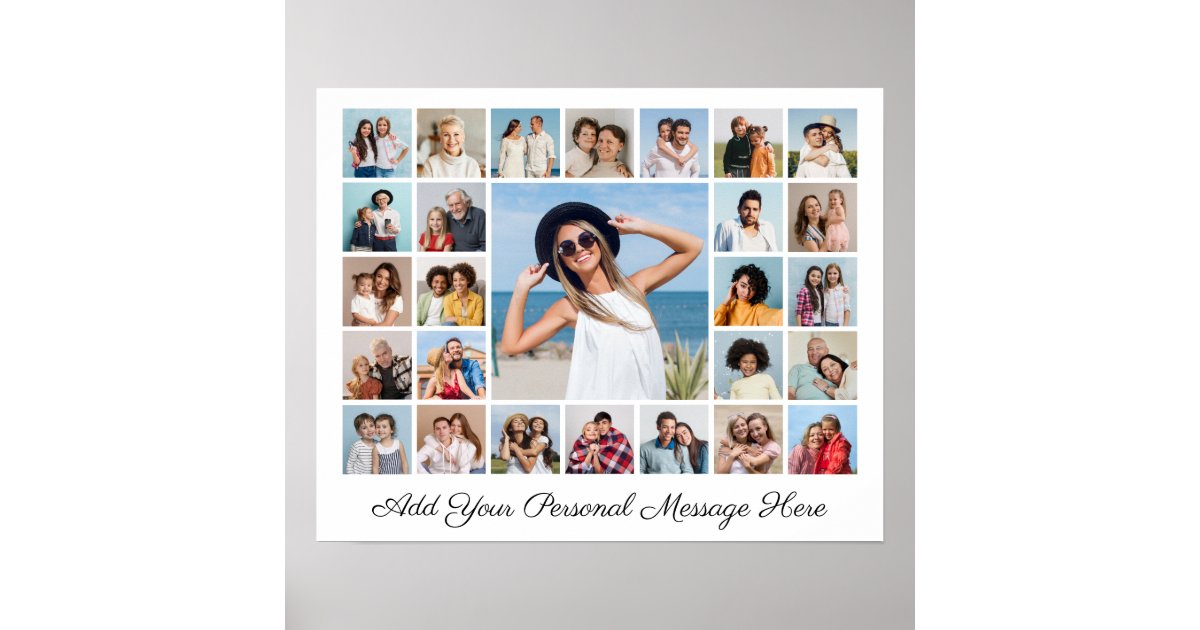 27 Photo Collage Add Your Own Text Poster | Zazzle