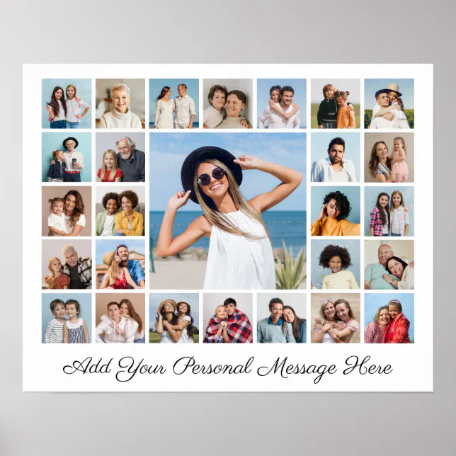 27 Photo Collage Add Your Own Text Poster | Zazzle