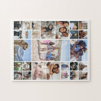 27 Photo Collage Personalized Jigsaw Puzzle | Zazzle