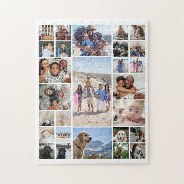 27 Photo Collage Personalized Jigsaw Puzzle | Zazzle