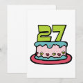 27 Year Old Birthday Cake Card | Zazzle