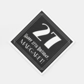 27th Birthday ~ Art Deco Inspired Look "27", Name Napkins | Zazzle