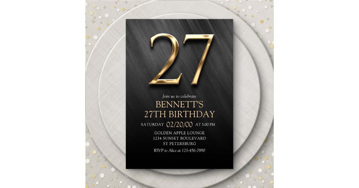 27th Birthday Invitation | Zazzle