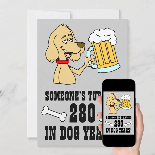 280 Dog Years 40th Birthday Party Invite | Zazzle