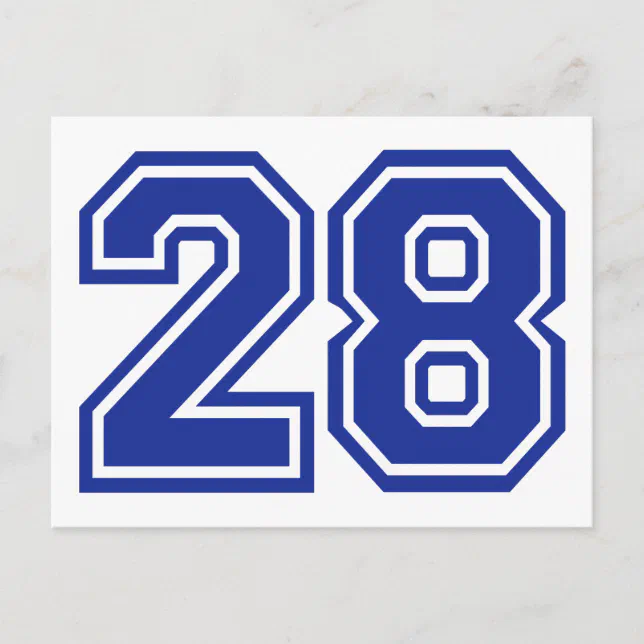 28 - number postcard | Zazzle