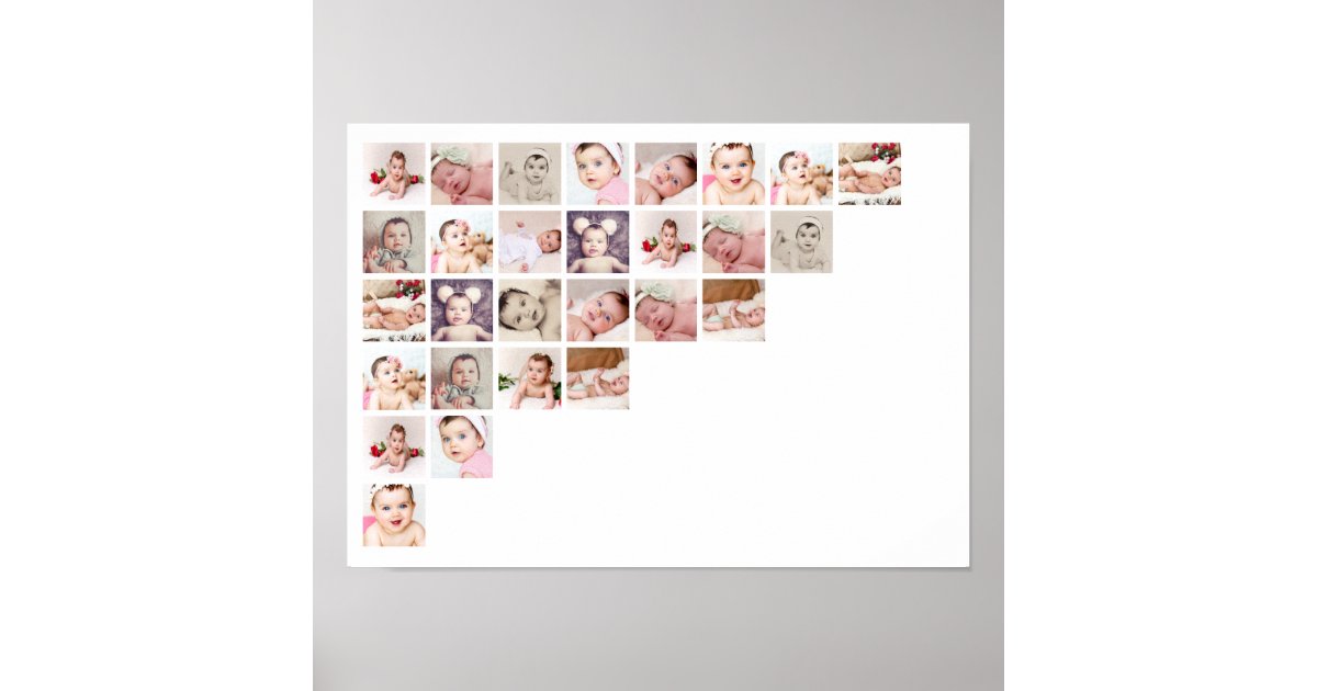 28 Photo Collage Custom Personalized Poster | Zazzle