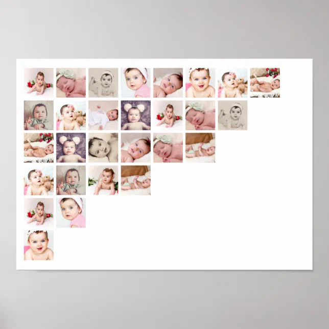 28 Photo Collage Custom Personalized Poster | Zazzle