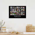 28 Photo Collage Grid - 2 Text boxes - black white Poster | Zazzle