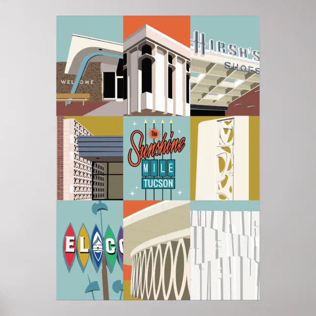 28"x20" Sunshine Mile - Tucson, Arizona Poster | Zazzle