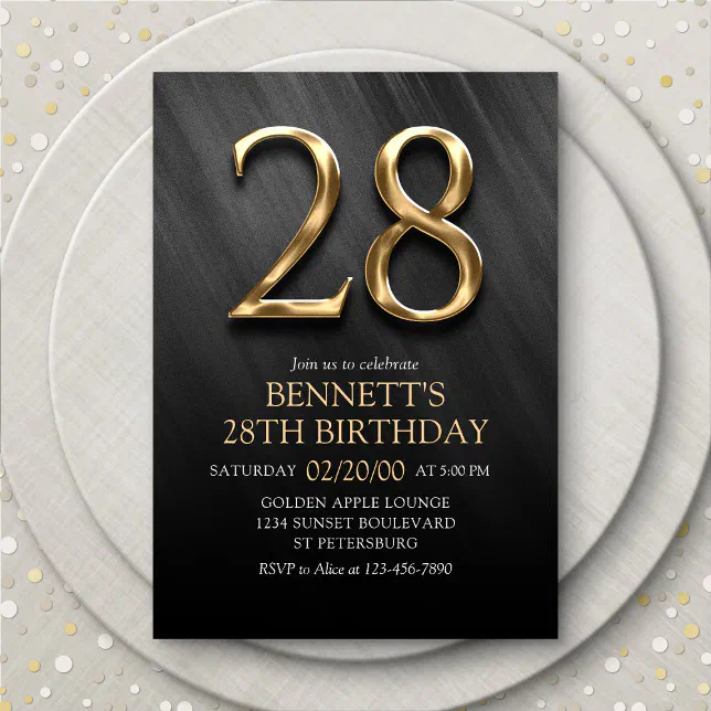 28th Birthday Invitation | Zazzle