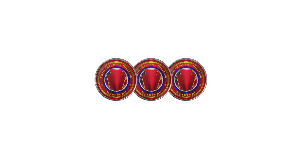 28th Infantry Division “Keystone” Golf Ball Marker | Zazzle