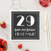 29th Birthday ~ Art Deco Inspired Look "29", Name Napkins | Zazzle