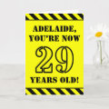 29th Birthday: Fun Stencil Style Text, Custom Name Card | Zazzle