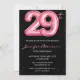 29th birthday invitations Pink Balloon Glam Black | Zazzle
