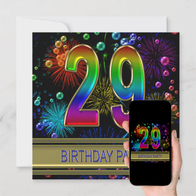29th Birthday party Invitation with bubbles | Zazzle
