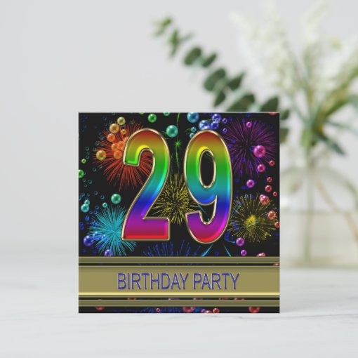 29th Birthday party Invitation with bubbles | Zazzle