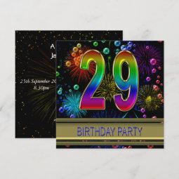 29th Birthday party Invitation with bubbles | Zazzle