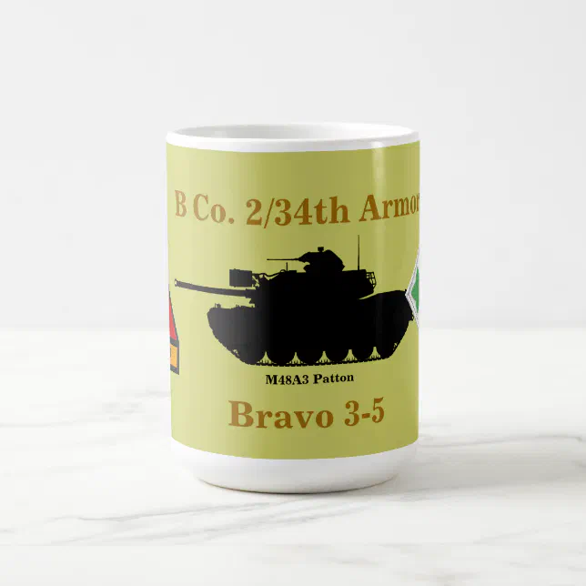 2/34th Armor, 4th Inf. Div. M48A3 Custom Mug | Zazzle
