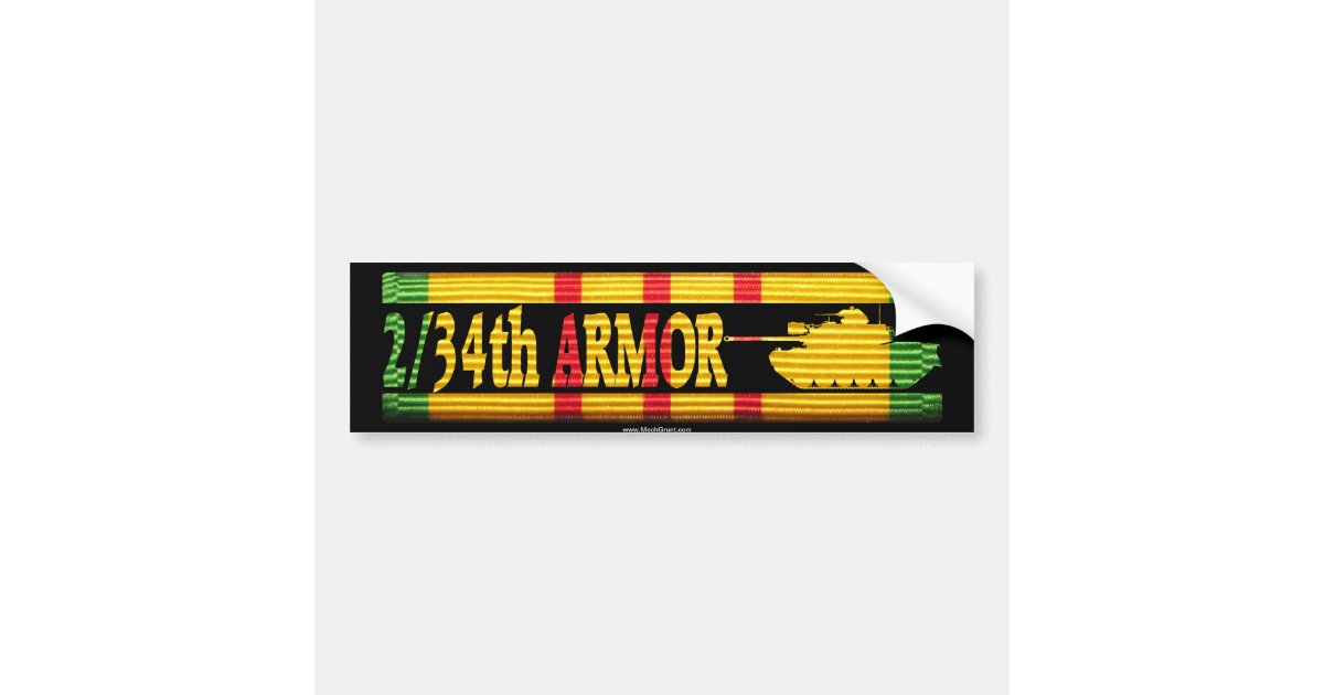2/34th Armor M48A3 VSR Bumper Sticker | Zazzle