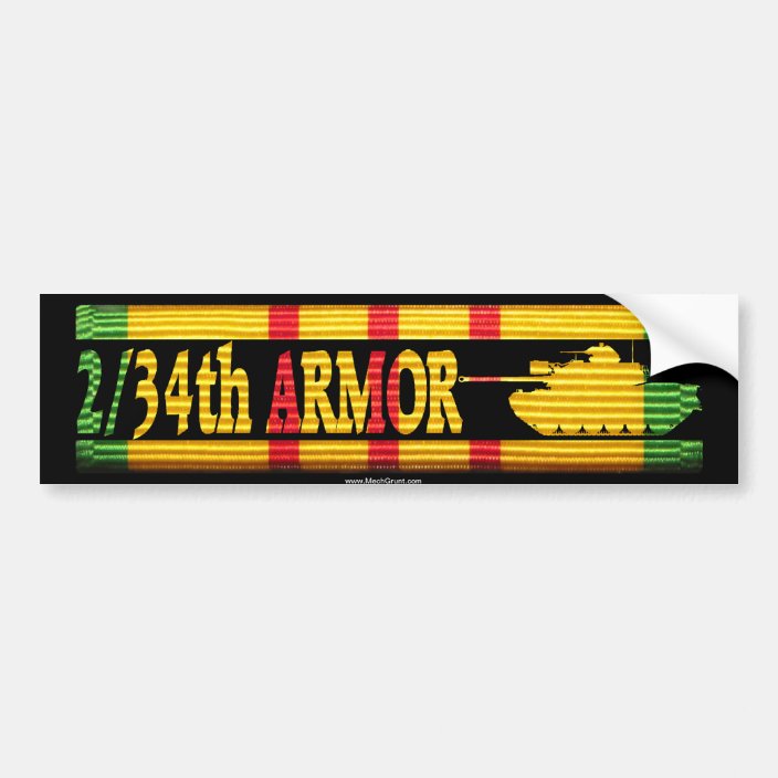 2/34th Armor M48A3 VSR Bumper Sticker | Zazzle.com