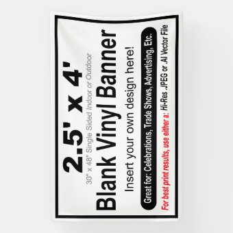 2.5' x 4' Design your Own Banner | Zazzle