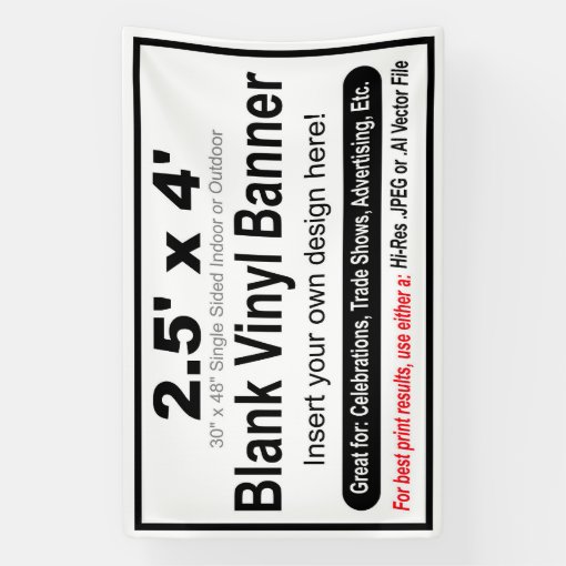 2.5' x 4' Design your Own Banner | Zazzle