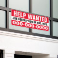 2.5' X 6' Help Wanted Banner | Zazzle